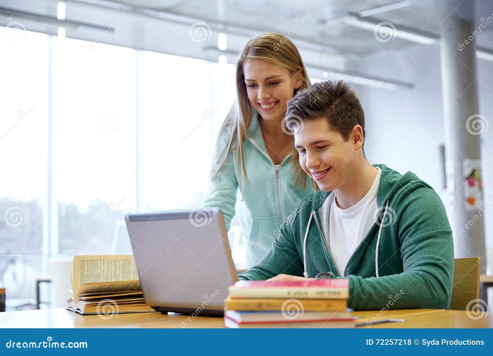 High School Students with Laptop in Classroom Stock Photo - Image of ...