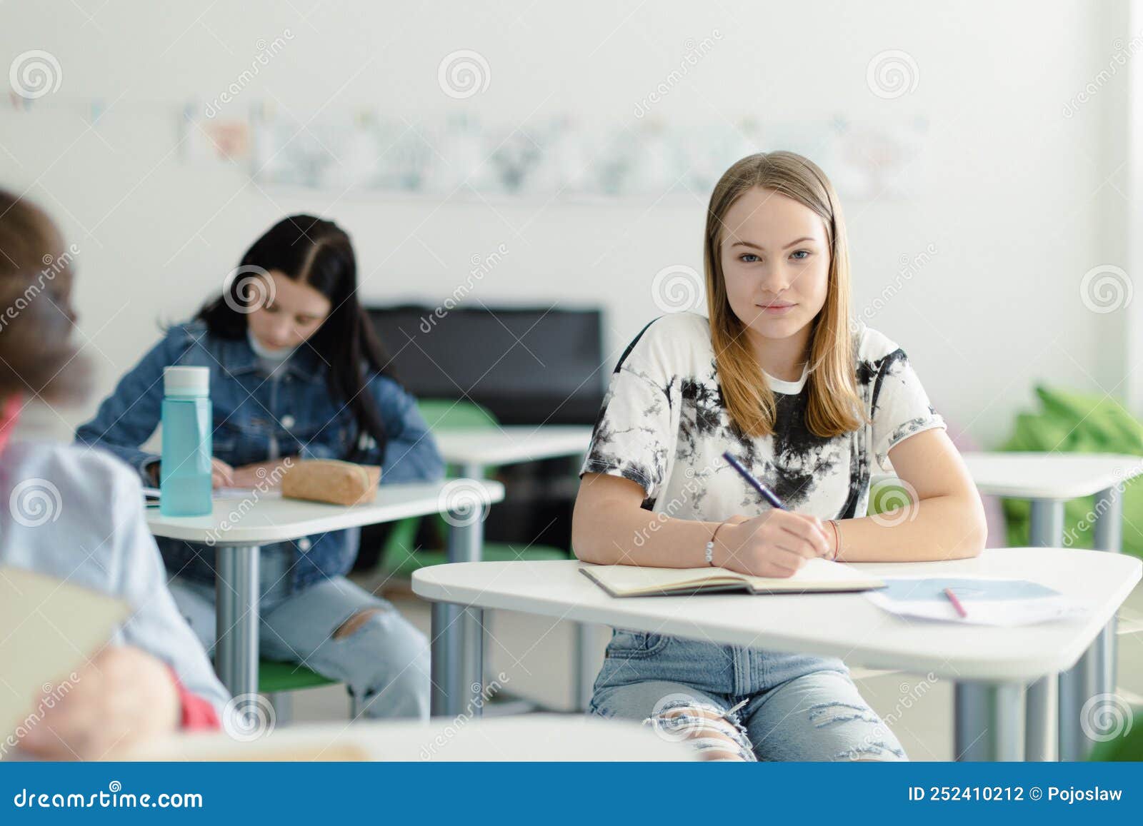 High School Student Paying Attention In Class
