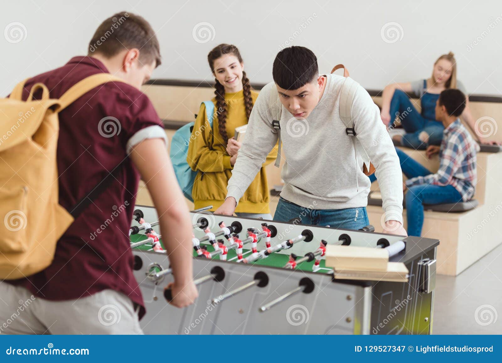 High School Students Playing Table Football Stock Image - Image of ...