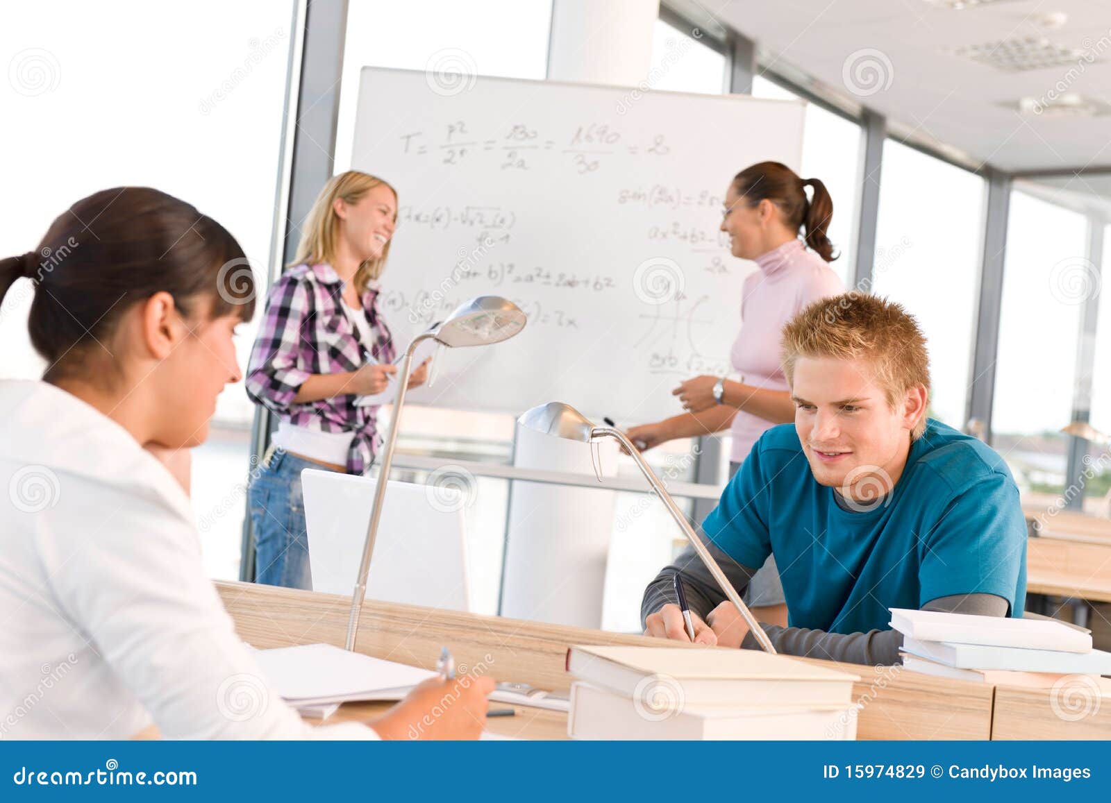 High School Students with Professor Stock Image - Image of group, tutor ...
