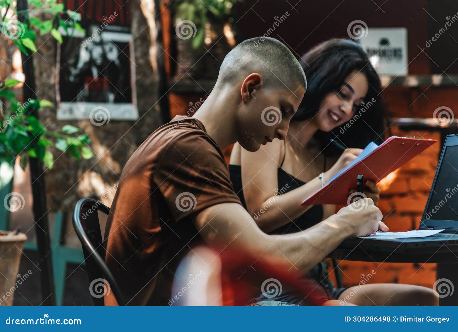 High School Students Study, Do Homework, and Discuss Different Topics ...