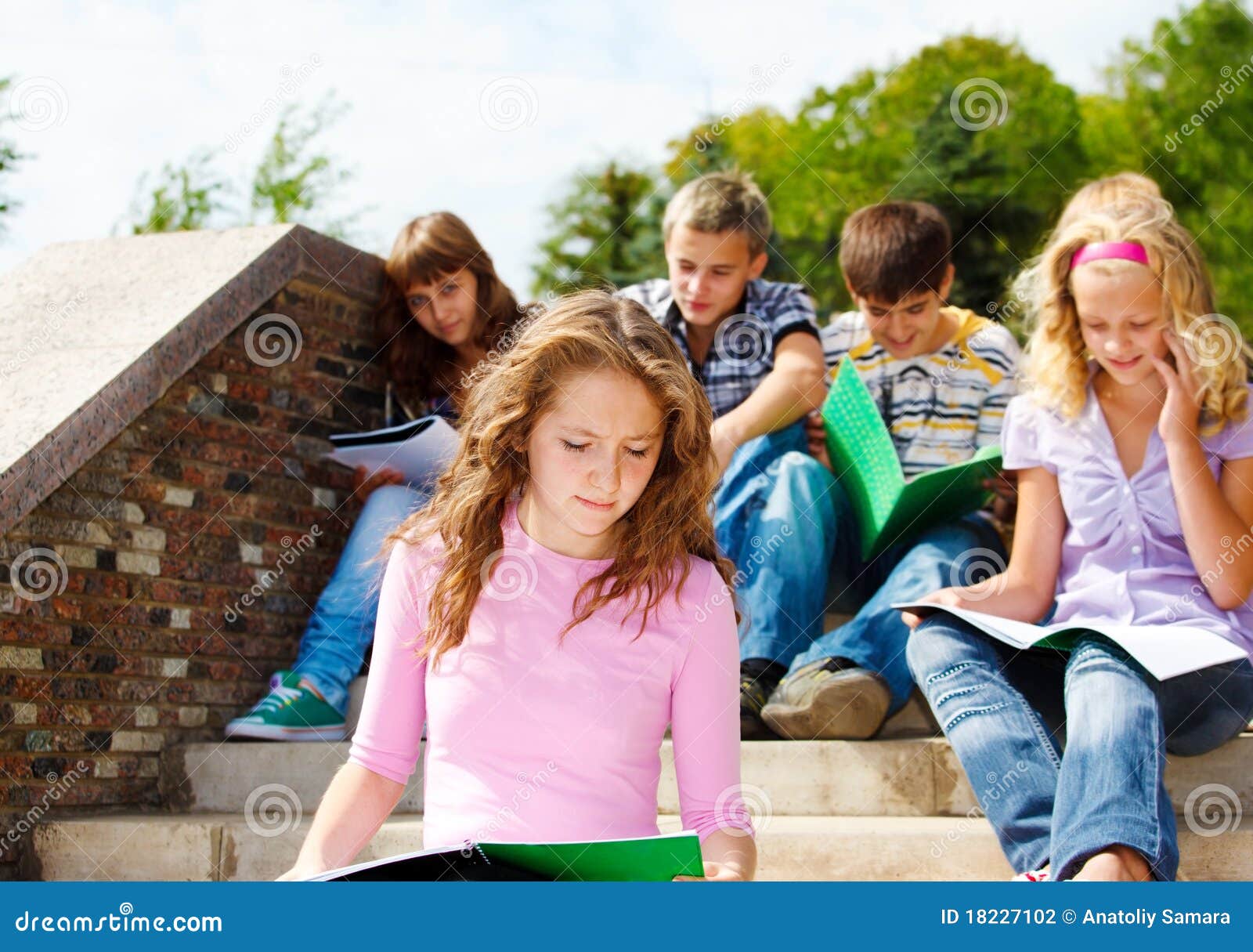 High School Students Studying Stock Photo - Image of boyfriend, female ...