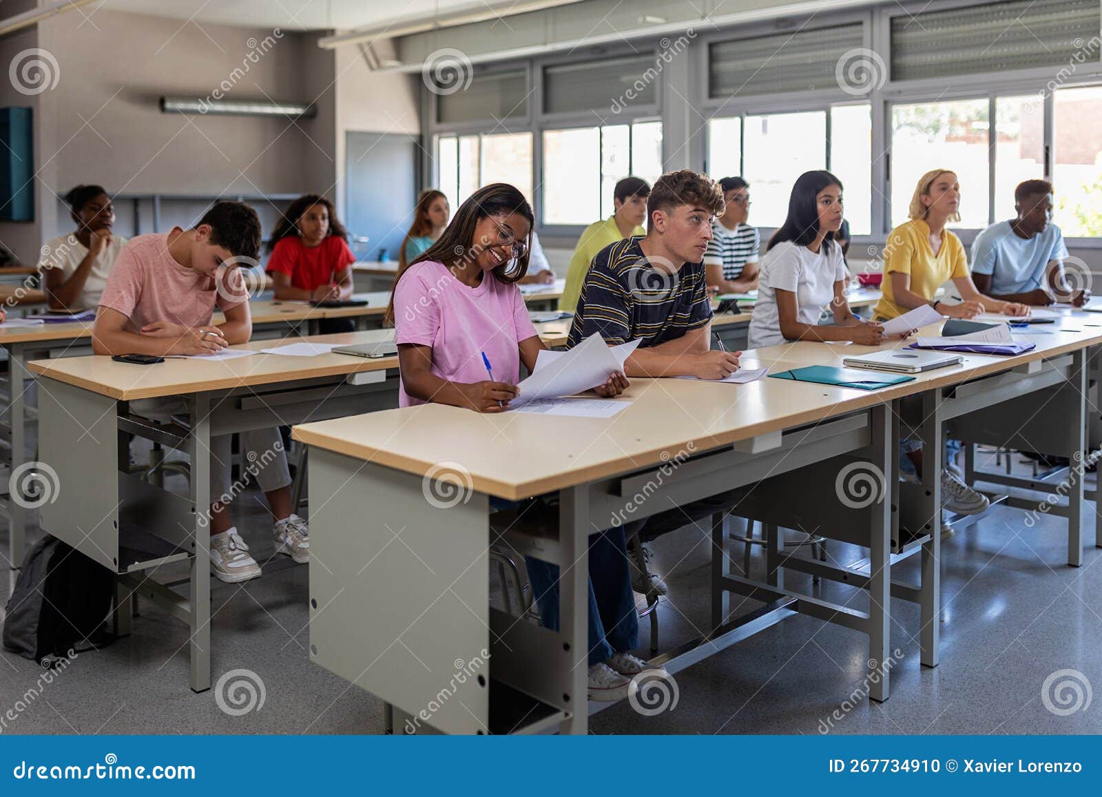 High School Students Studying in Classroom Stock Photo - Image of ...