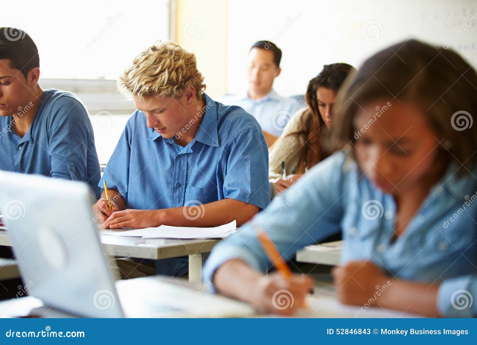 High School Students Taking Test
