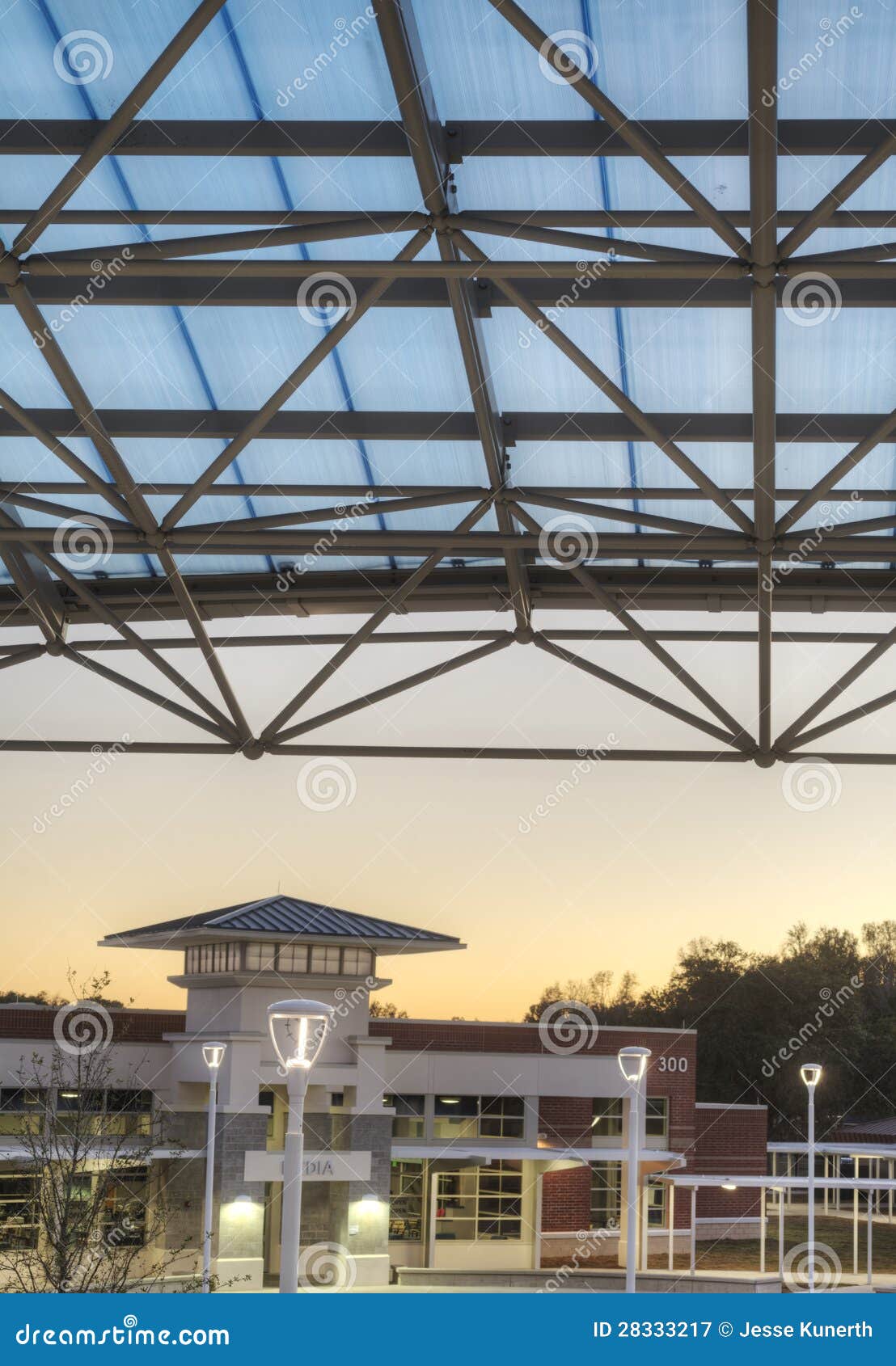 High School at Sunset stock image. Image of center, clolumns - 28333217