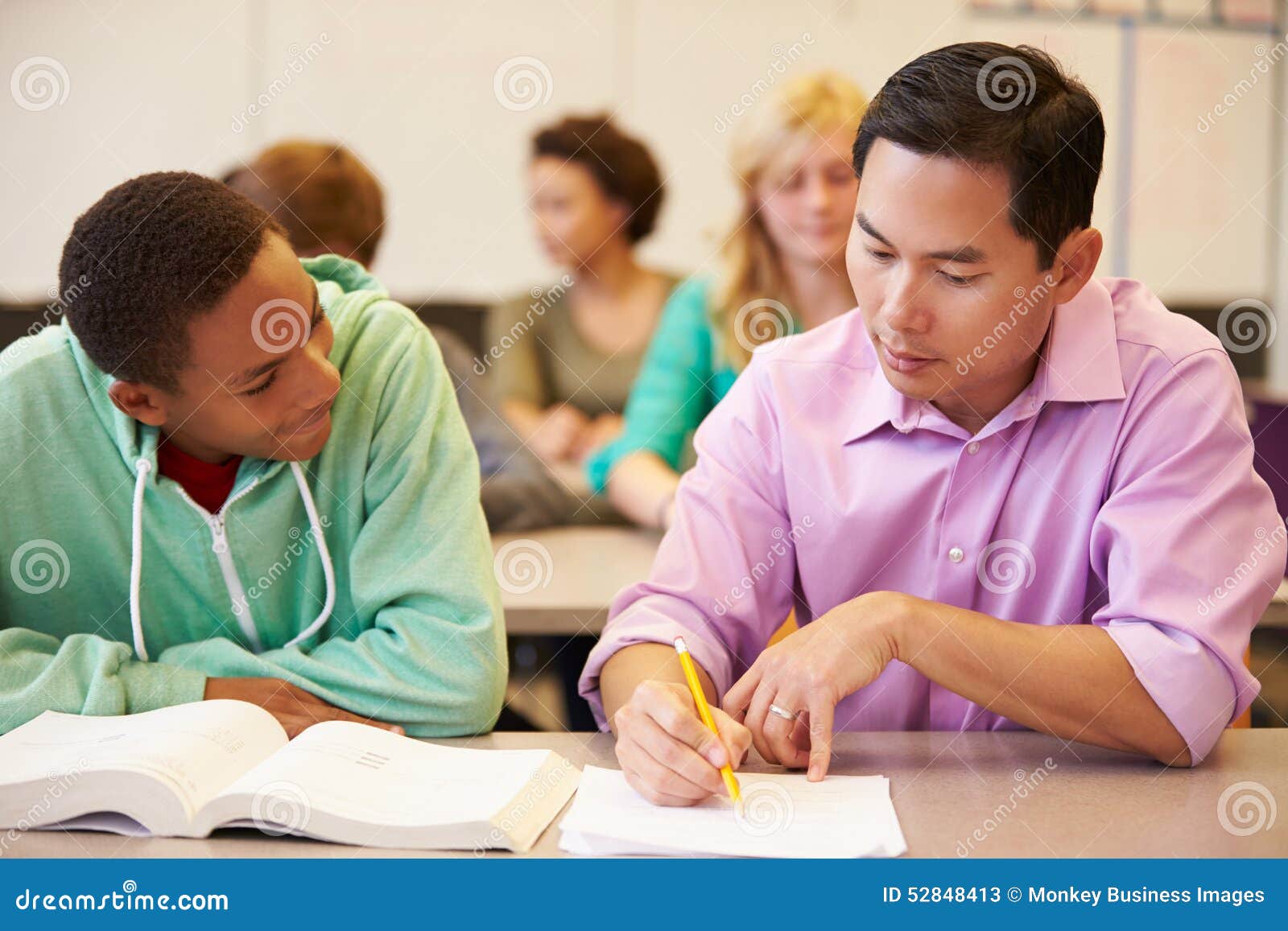 High School Student Studying