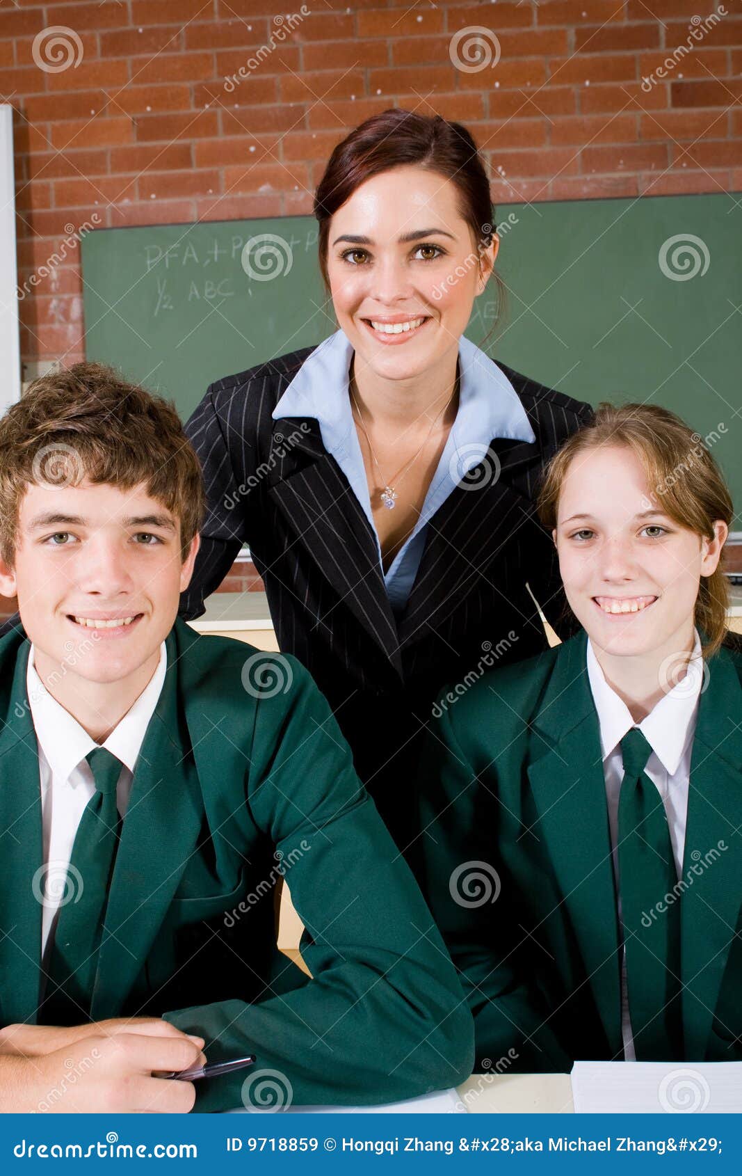 High School Teacher and Students Stock Image - Image of classmate ...