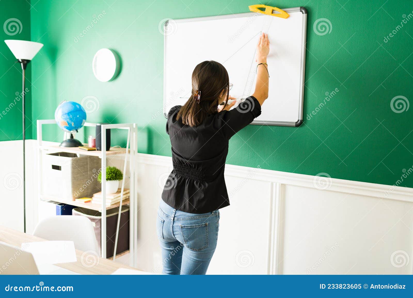 High School Teacher Teaching Algebra Stock Image - Image of blackboard ...