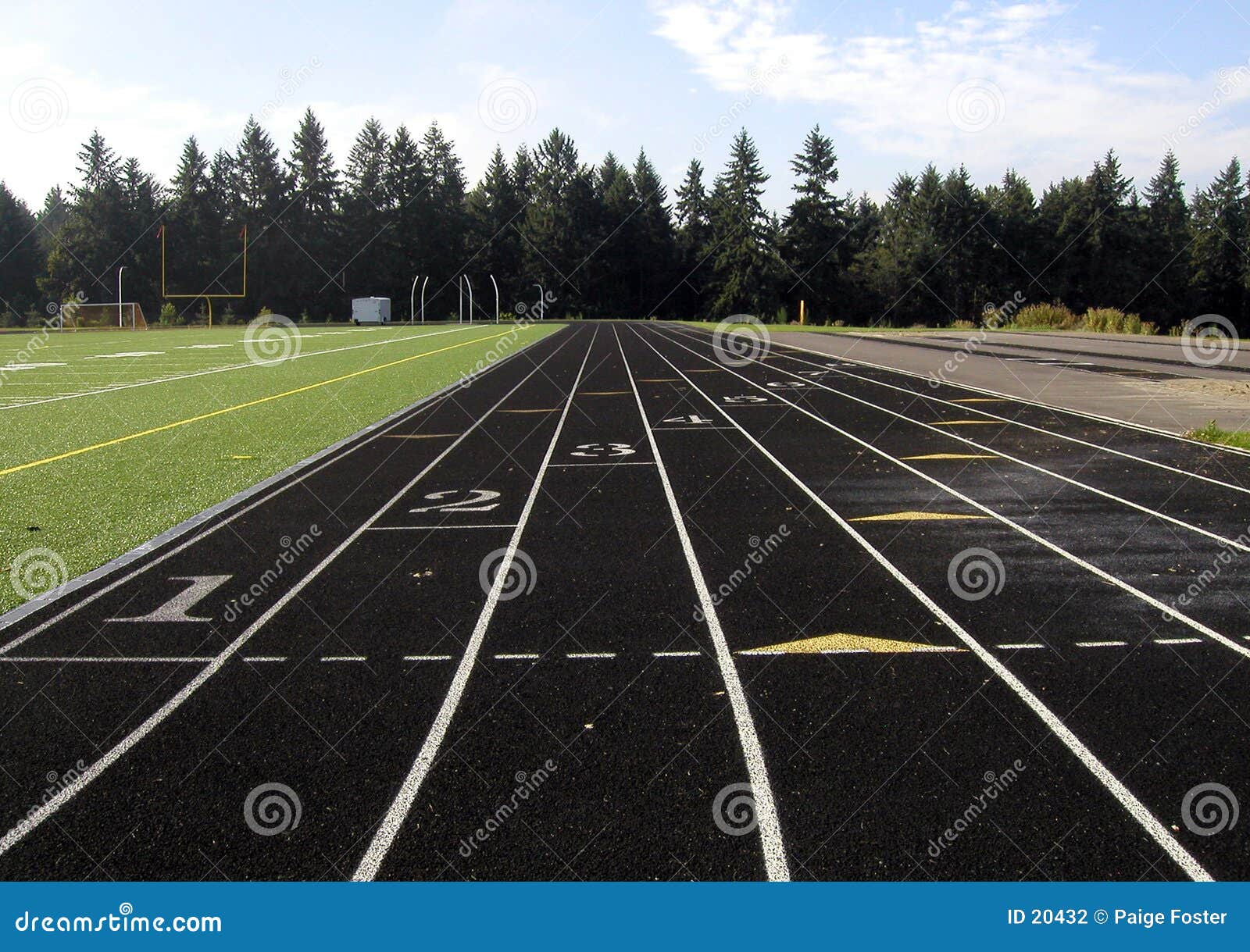 High School Track stock photo. Image of black, track, trees - 20432
