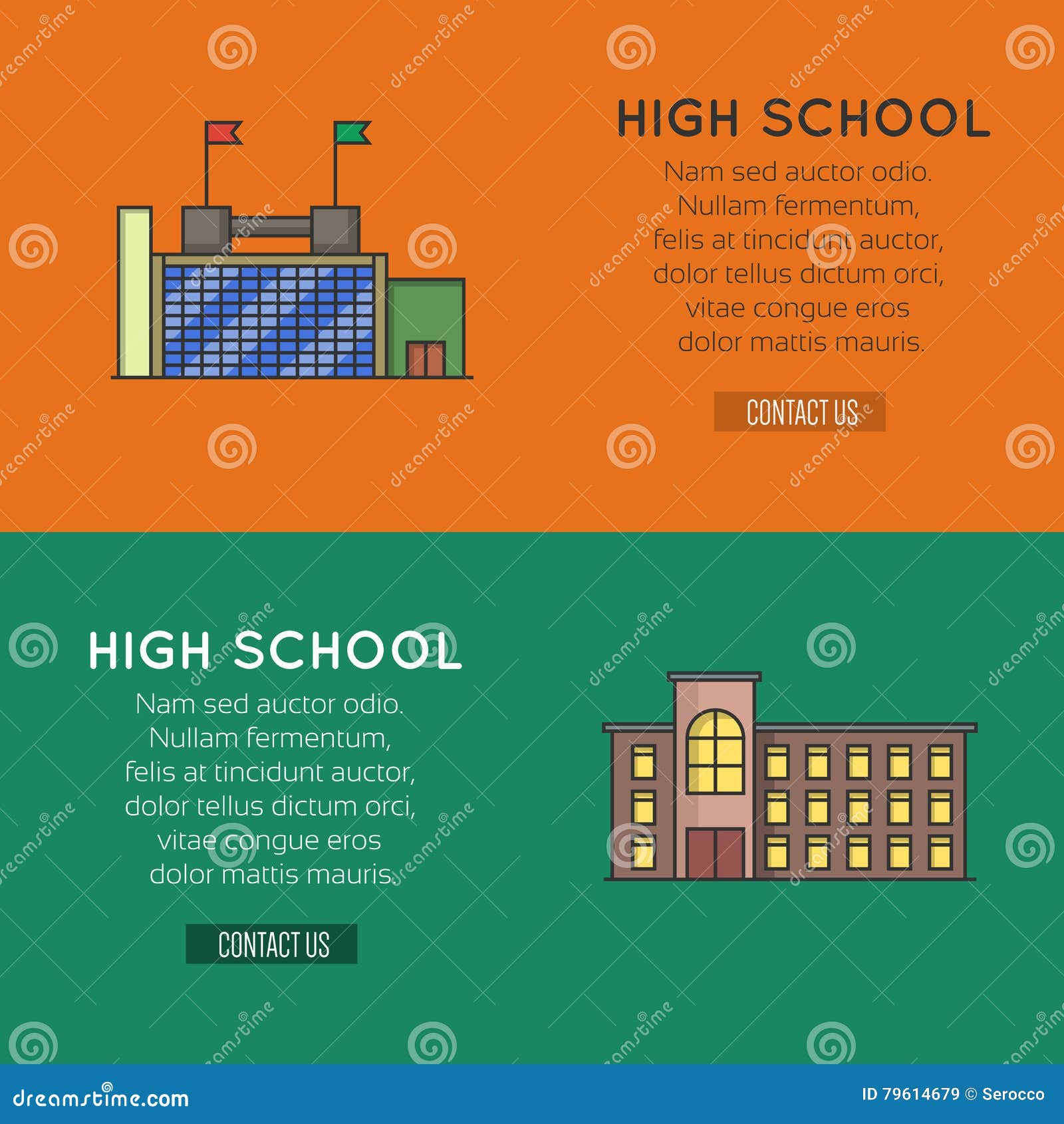 High School and University Study Banners. Stock Vector - Illustration ...