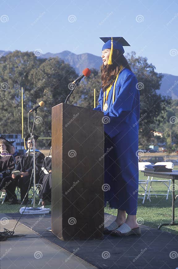 High school valedictorian editorial stock image. Image of graduation ...