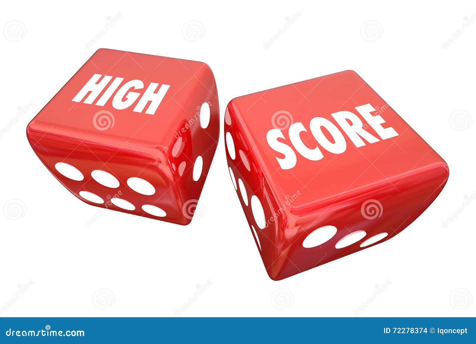 High Score Record Win Game Dice Words Stock Illustration - Illustration ...