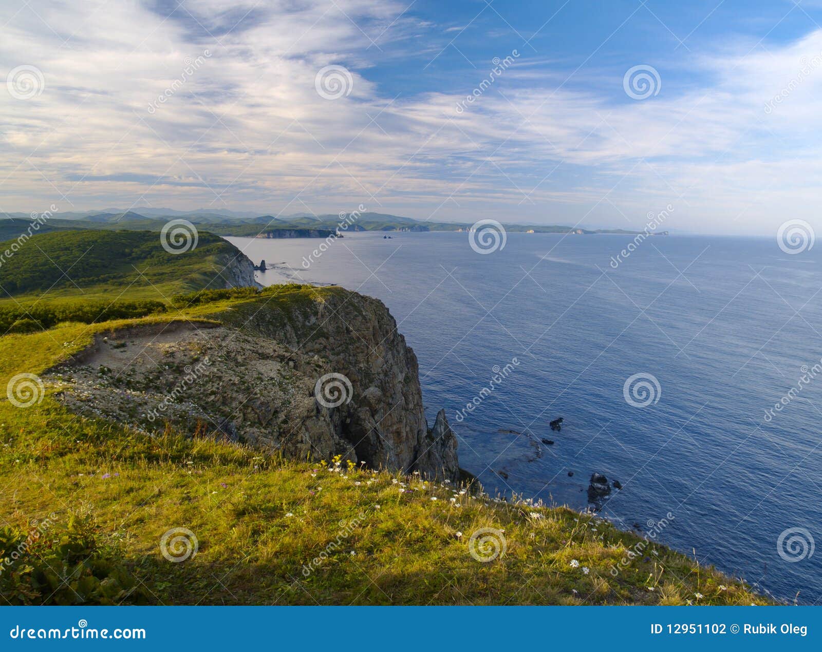 High sea coast stock photo. Image of wood, hill, pacific - 12951102