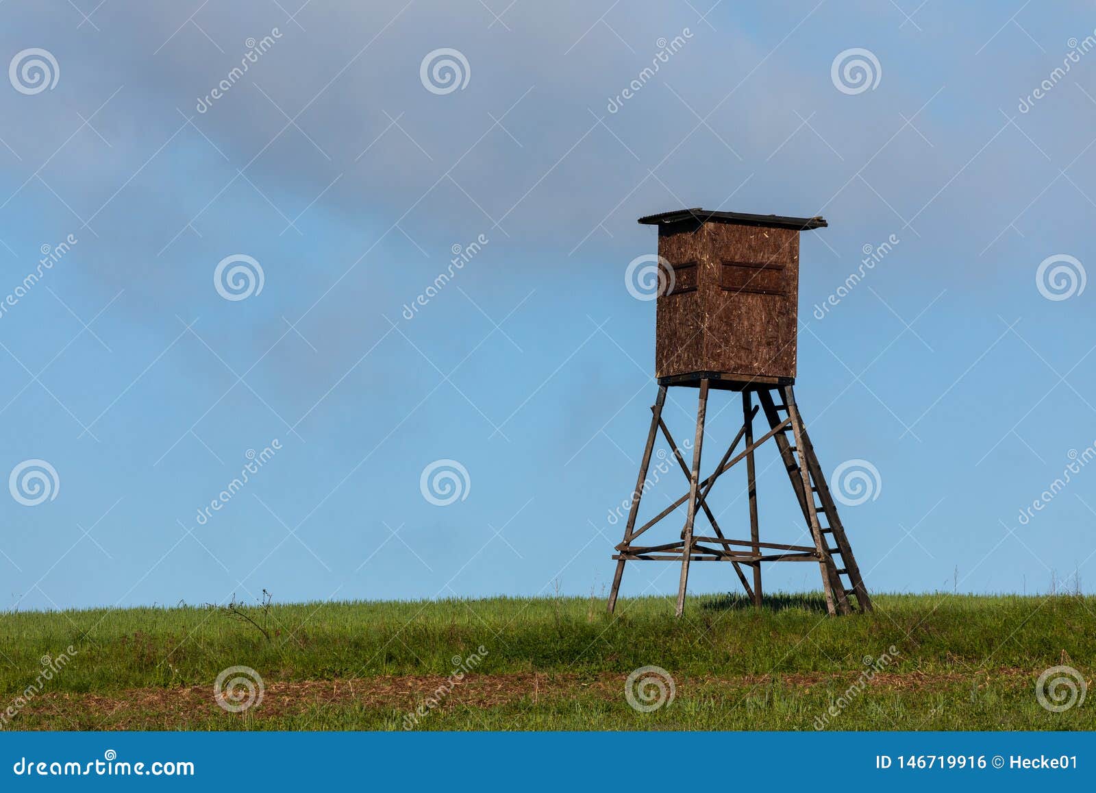 High Seat and Shooting Range for Hunting Stock Photo - Image of field ...