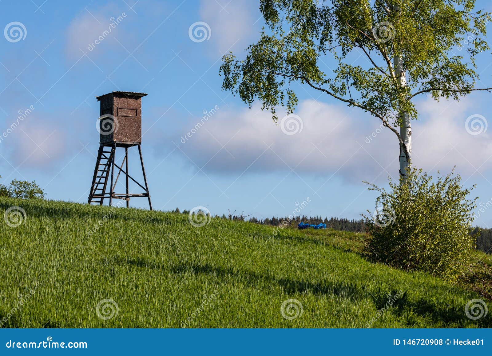 High Seat and Shooting Range for Hunting Stock Photo - Image of high ...