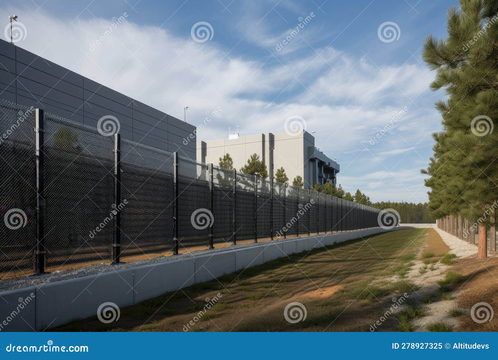 High-security Nuclear Waste Storage Facility with Perimeter Fence and ...