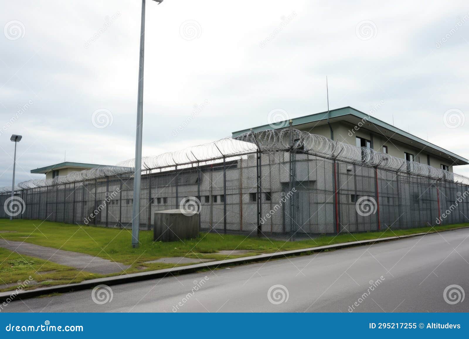 High-security Prison Exterior with Barbed Wire Stock Image - Image of enforcement, criminal ...