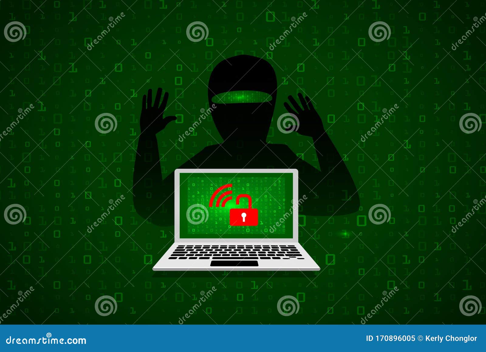High Security and Protection from Cyberattack. Stock Illustration ...