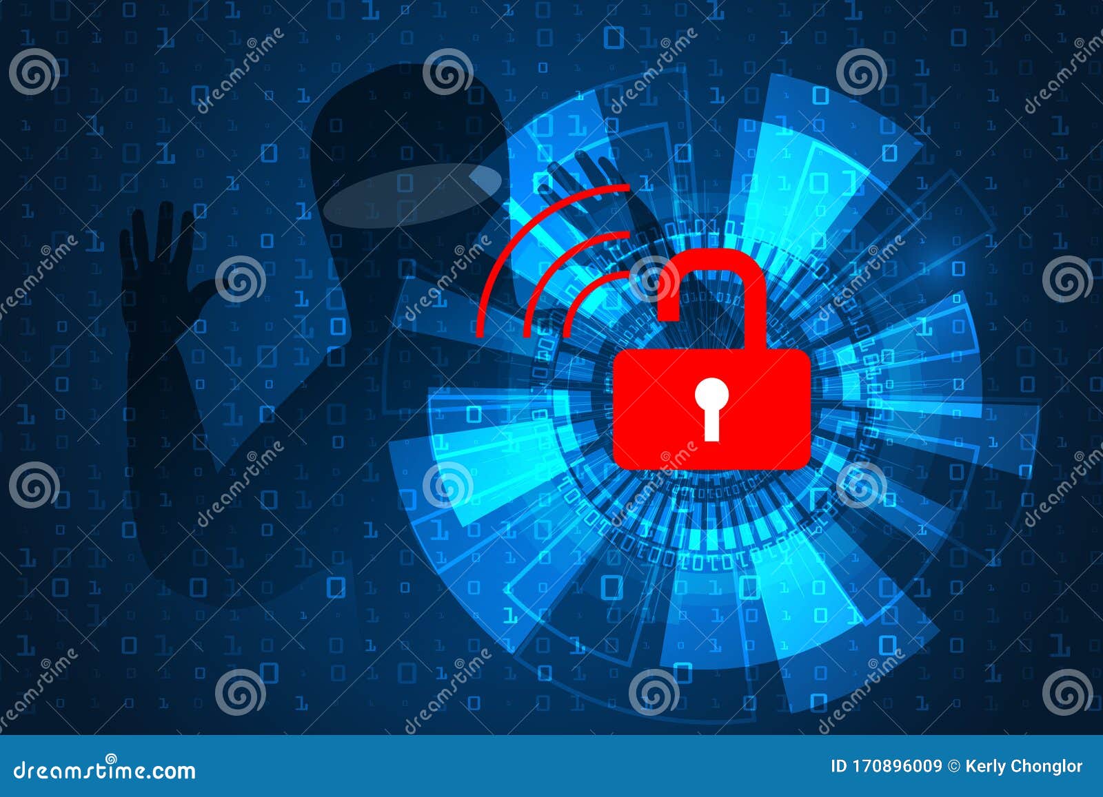 High Security and Protection from Cyberattack. Stock Image - Image of ...