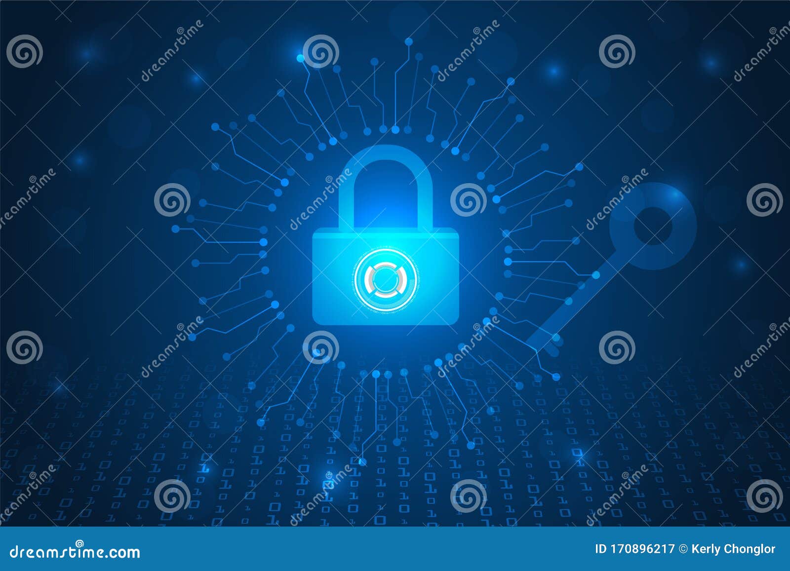 High Security and Protection from Cyberattack. Stock Illustration ...