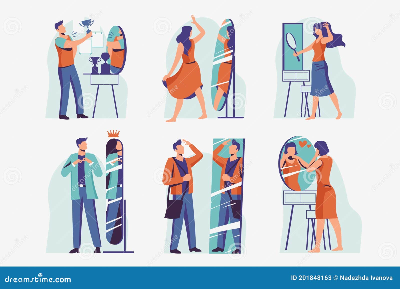 High Self-esteem Illustration Pack with People Illustration Vector ...
