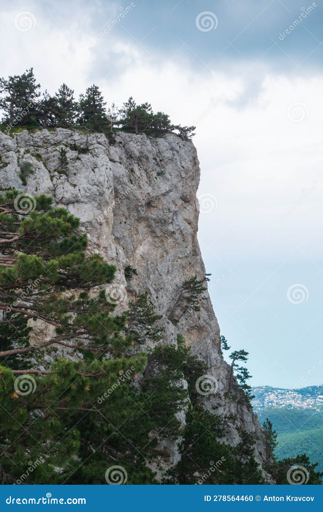 A High Sheer Cliff, Beautiful Blue Sea and Sky. Stock Photo - Image of ...