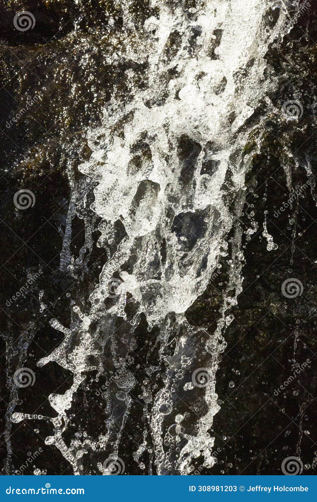 High Shutter Speed Reveals Patterns in a Splashing Waterfall Stock ...