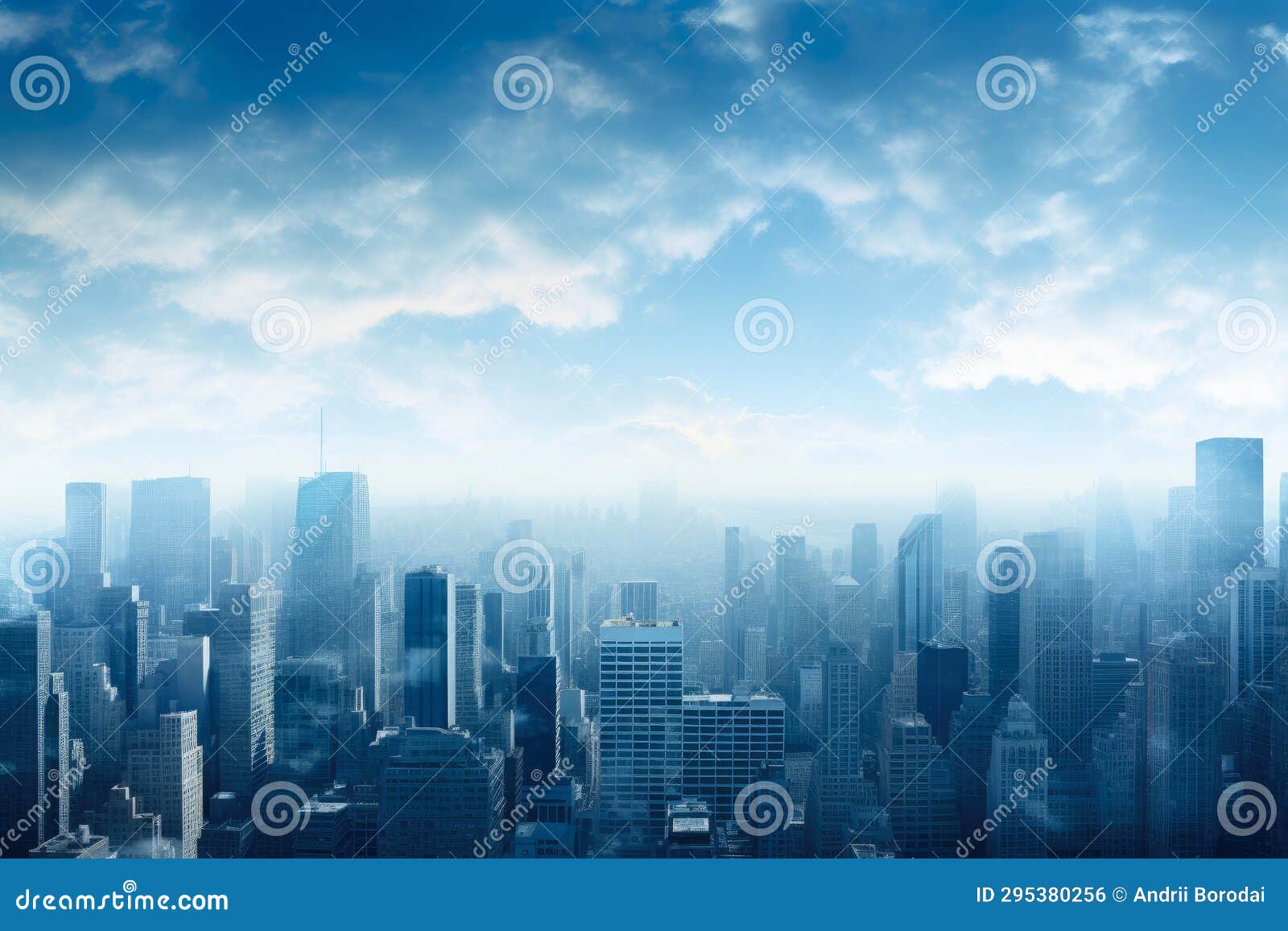 High in the Sky: Urban Skyline Panorama. Stock Illustration ...