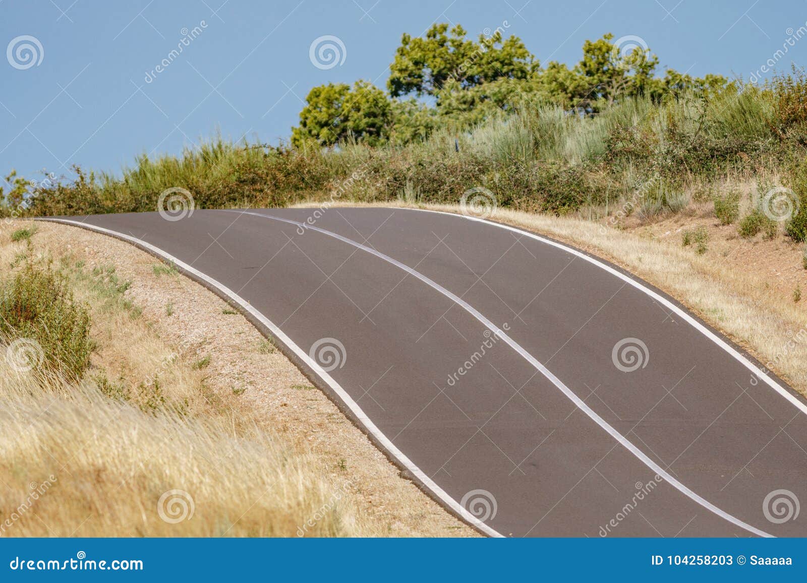 High Slope Road Gradient Change in the Country Stock Image - Image of ...