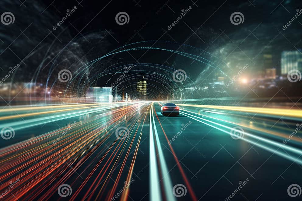 High Speed with Binary Code Numbers on Motion Blurred Path or Track, Speed and Faster Digital ...