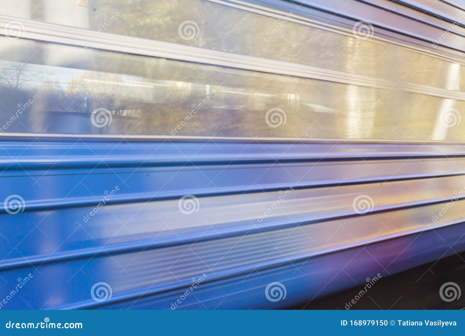 Motion Blurred Blue Train. Background Stock Photo - Image of express ...