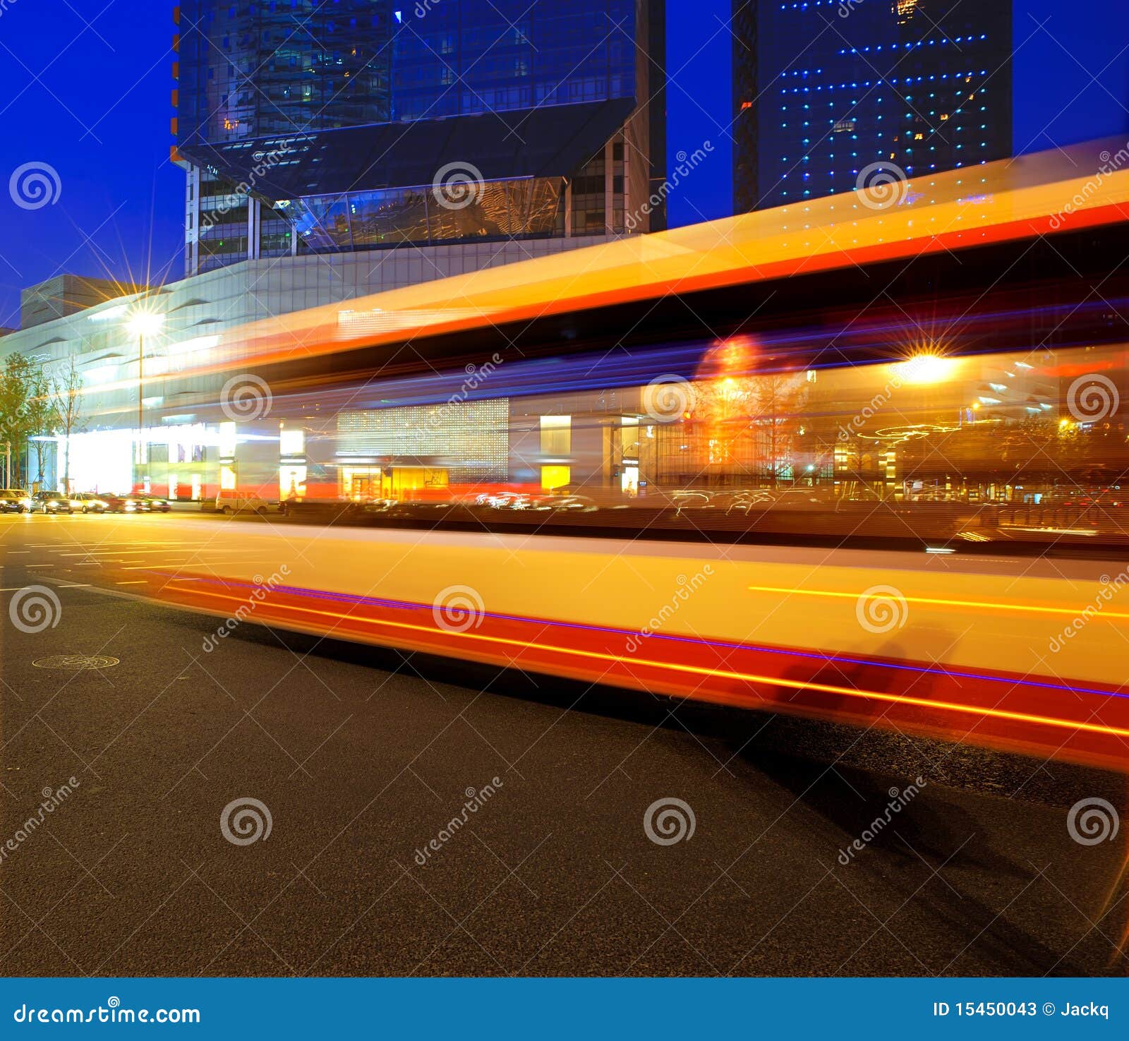 High Speed and Blurred Bus Light Trails Stock Image - Image of colorful ...