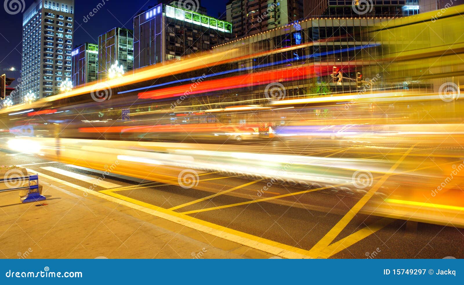 High Speed and Blurred Bus Light Trails Stock Image - Image of life ...