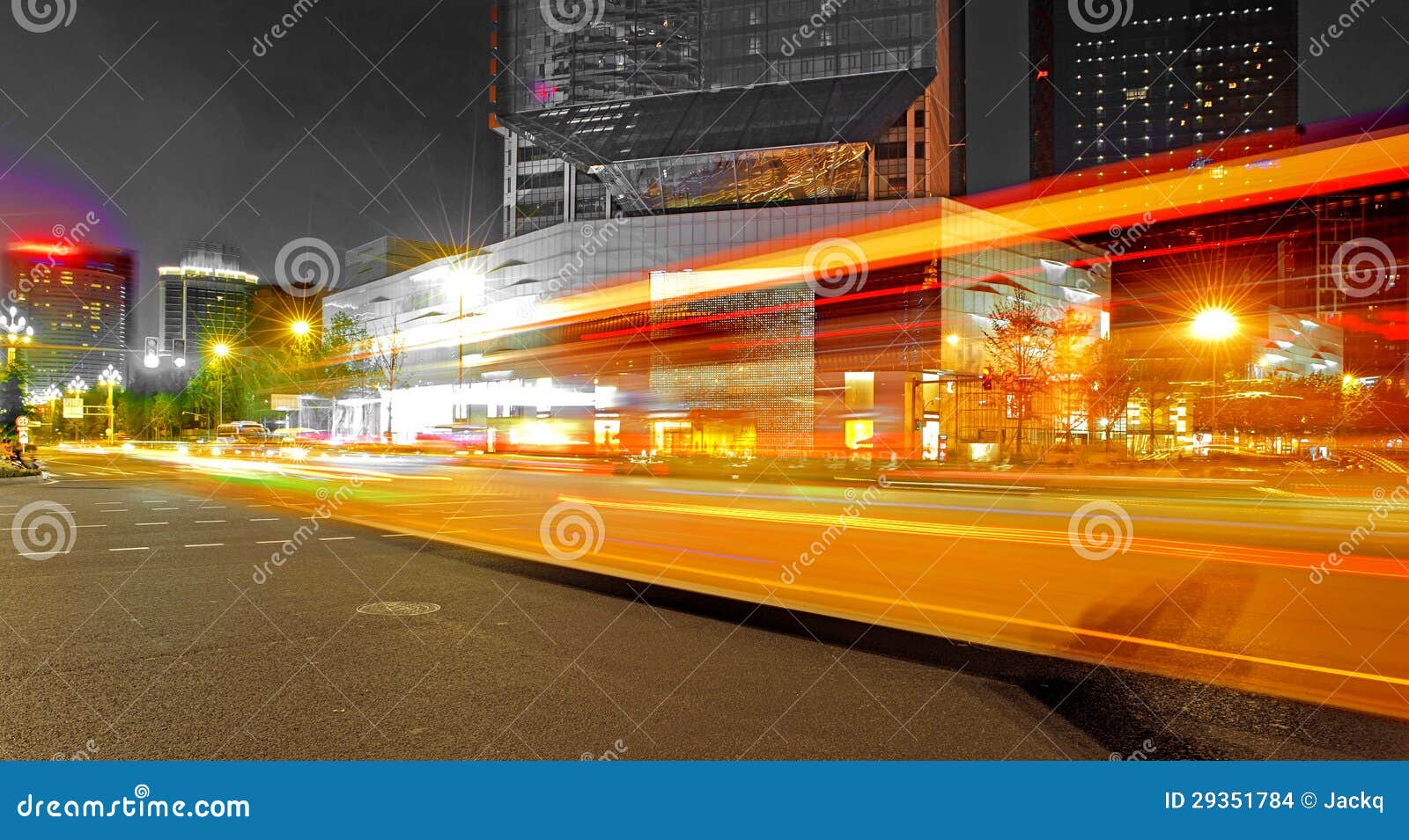 High Speed and Blurred Bus Light Trails Stock Photo - Image of street ...