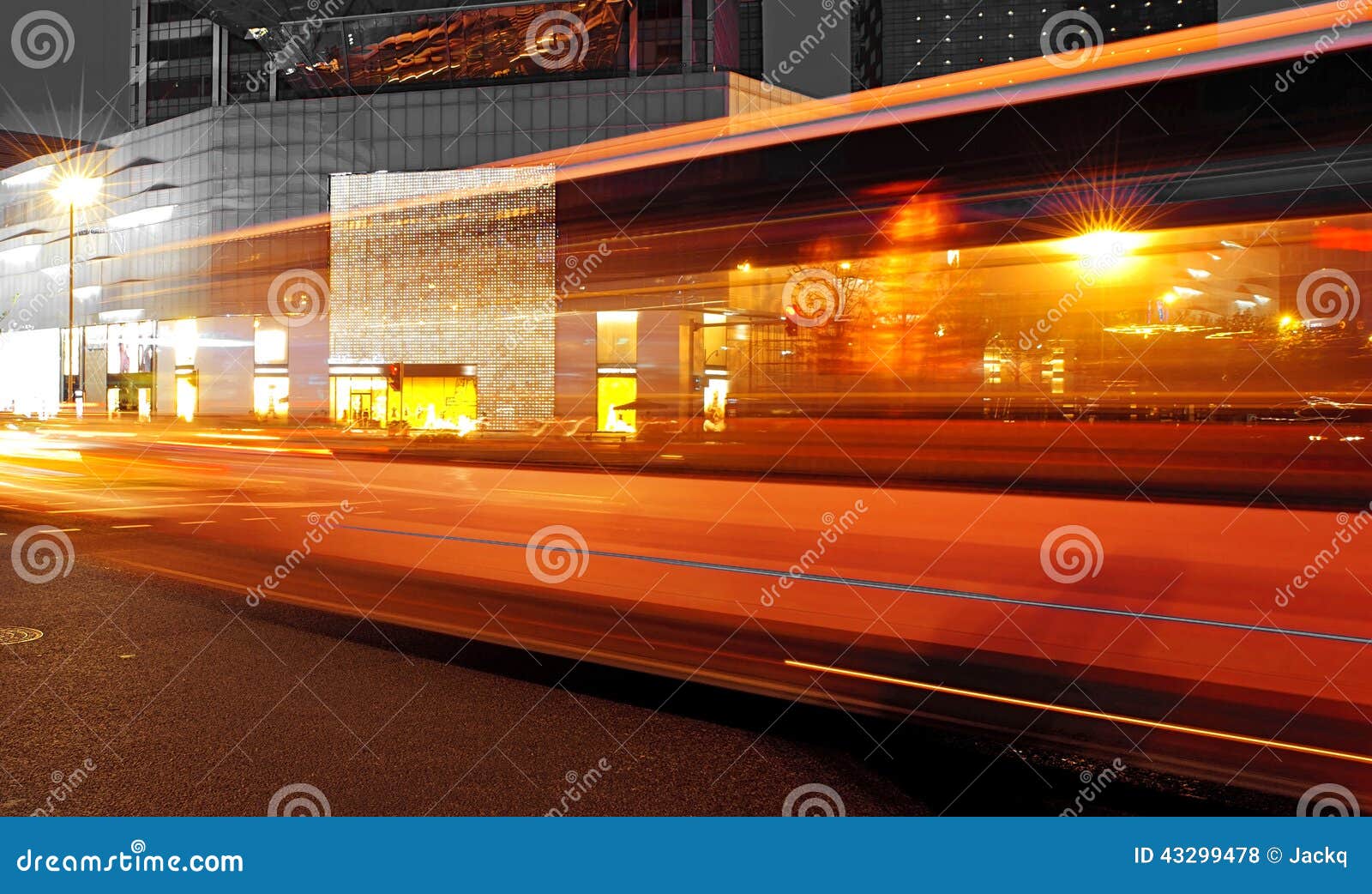 High Speed and Blurred Bus Light Trails Stock Photo - Image of ...