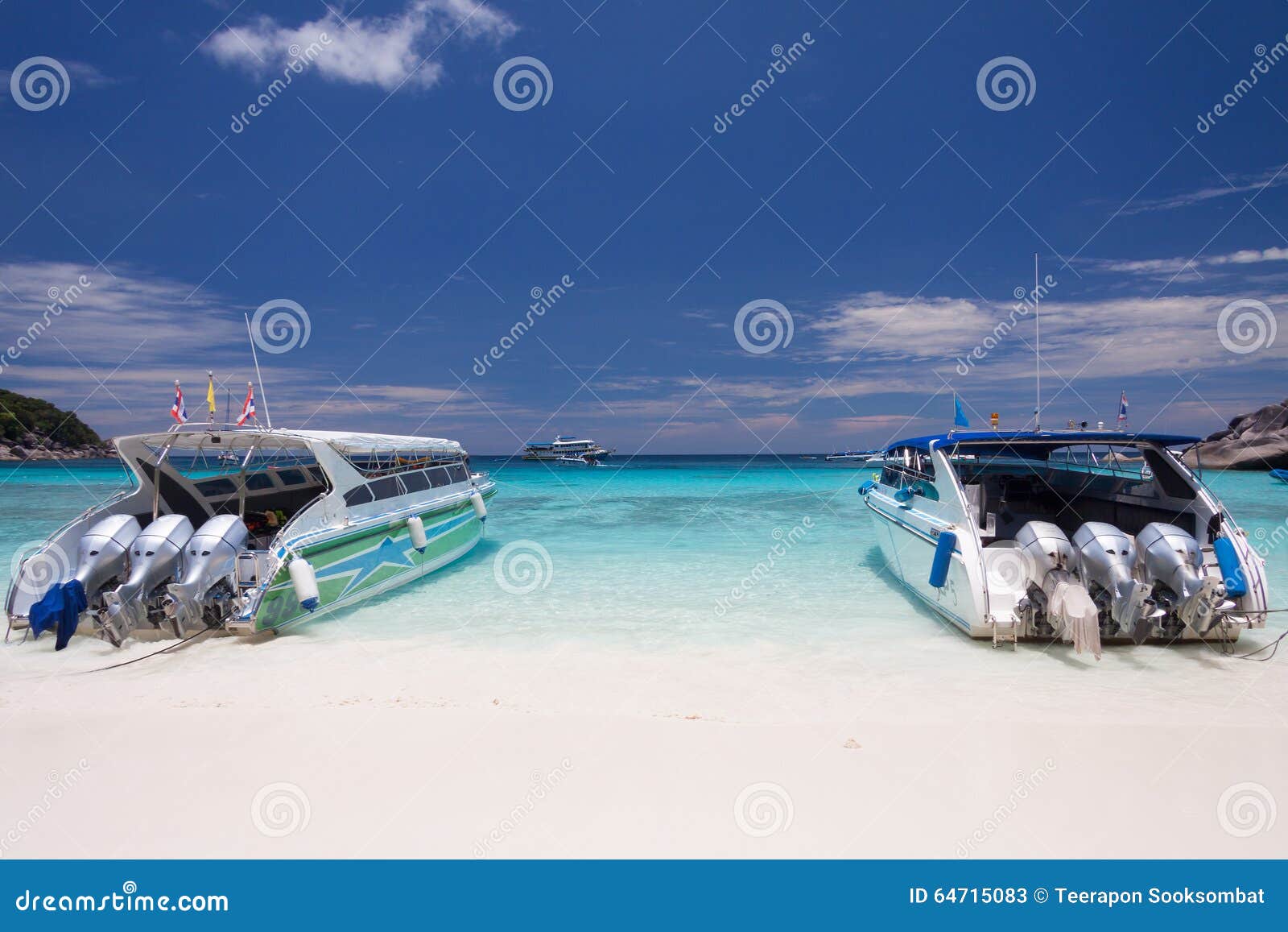High-speed Boat on the Beach Stock Image - Image of nationalpark, boat ...