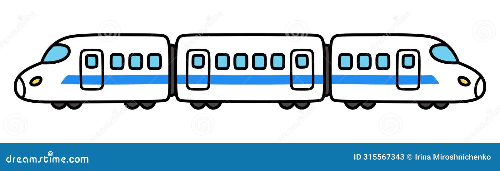 High Speed Bullet Train Cartoon Doodle Stock Vector - Illustration of ...