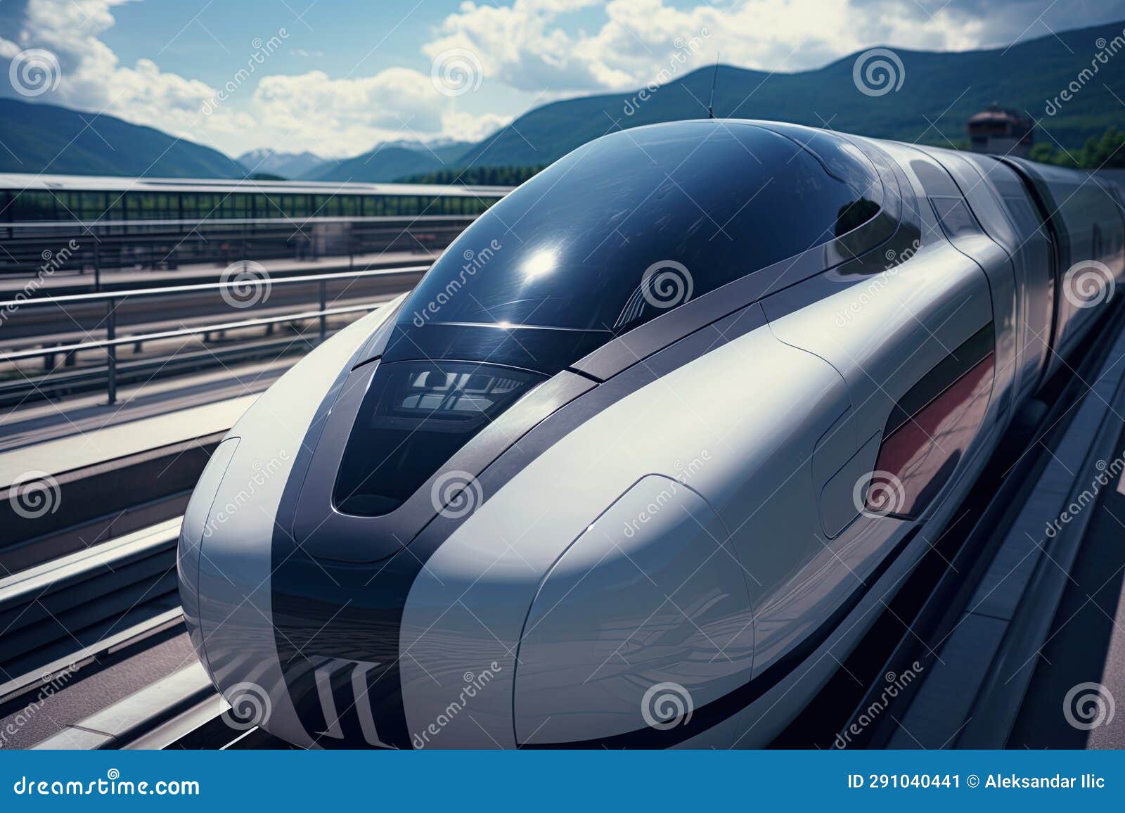 High-speed Bullet Train. Future of Railroad Transportation. Generative ...