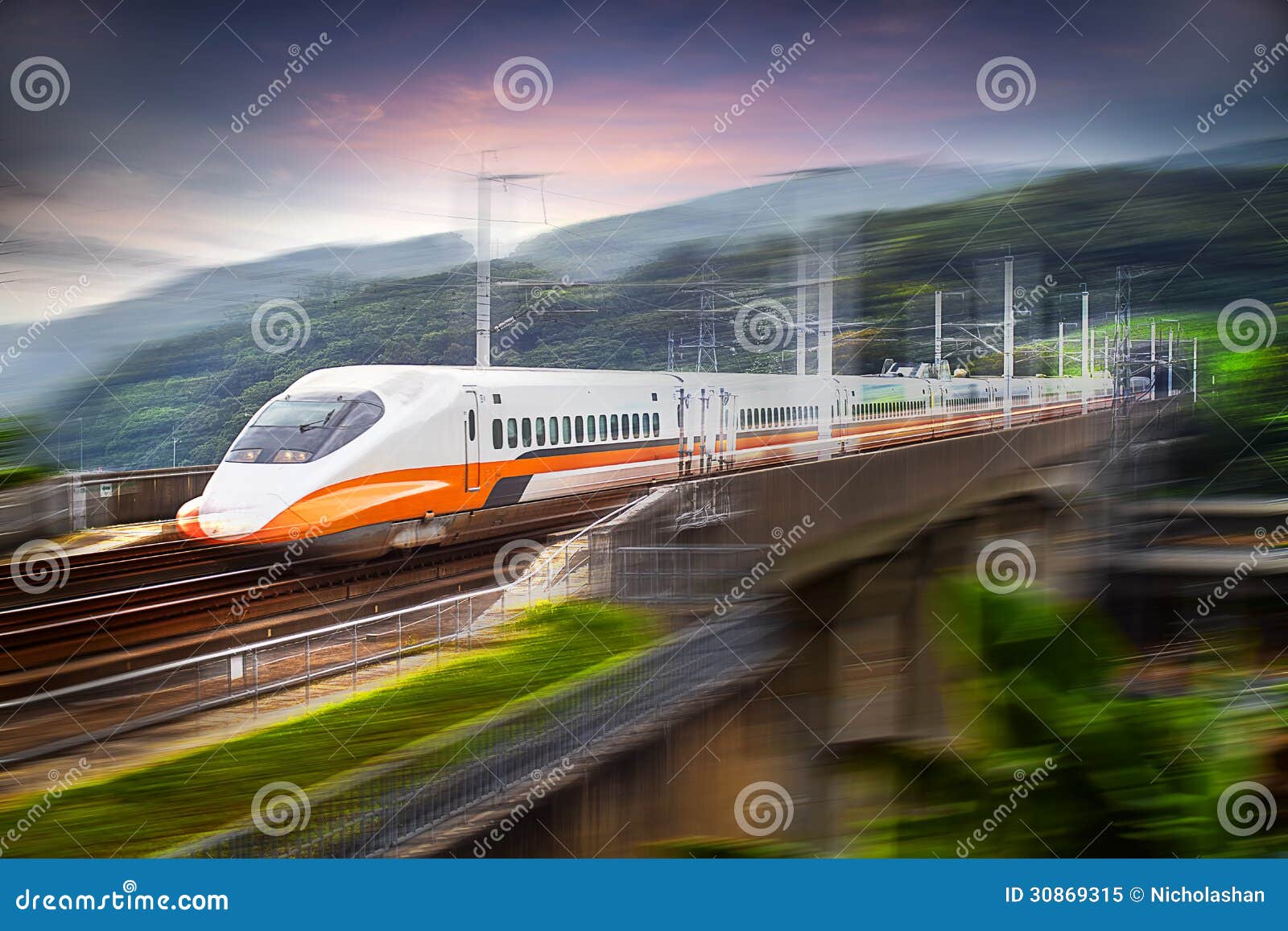 High speed bullet train stock image. Image of railway - 30869315