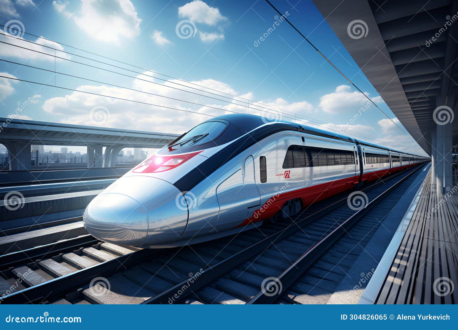 High Speed Bullet Train at Station Platform Stock Image - Image of ...