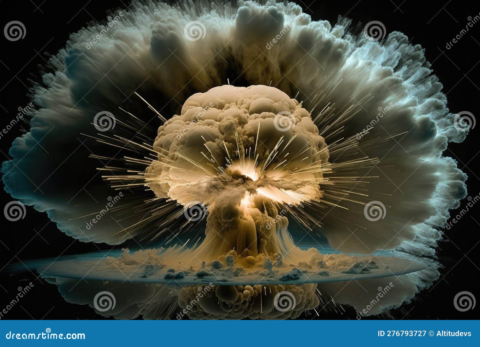 High-speed Camera Shot of the Explosion, with Shock Wave and Mushroom ...