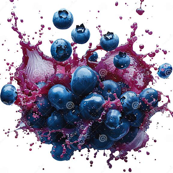 High-Speed Capture of Blueberries Exploding in Mid-Air on White ...