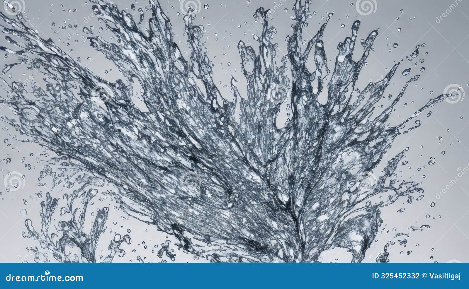 Dynamic Water Splash Art stock illustration. Illustration of detail ...