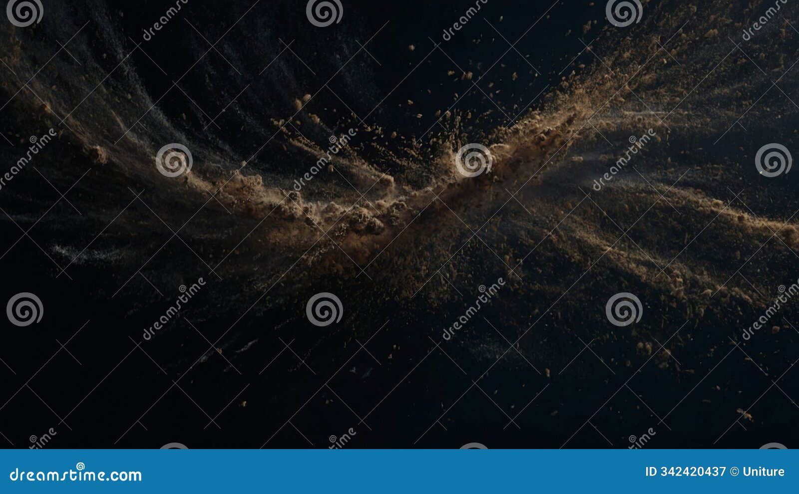 High-Speed Capture of a Dust Explosion Against a Dark Background Stock ...