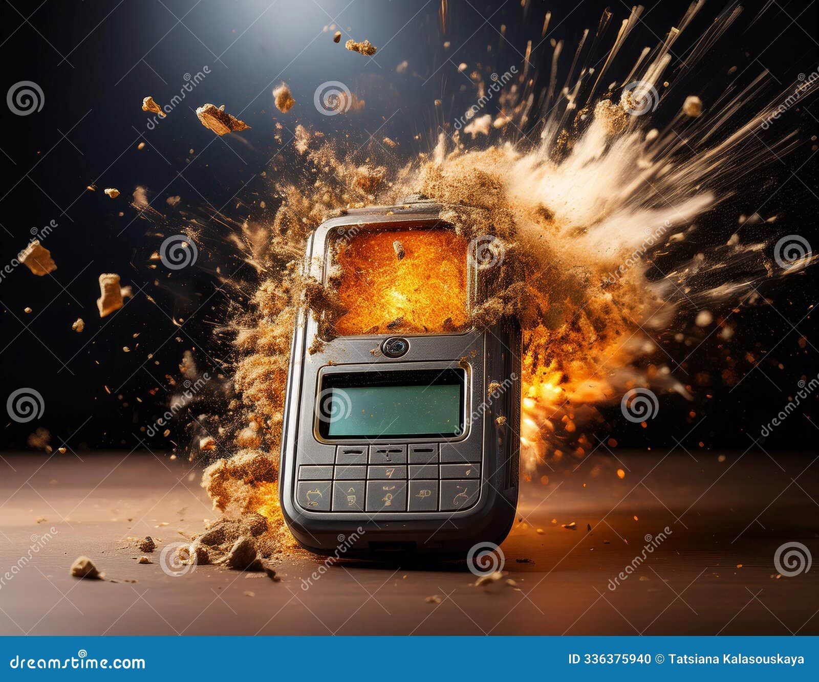 High-speed Capture of Exploding Pager Stock Photo - Image of shatter ...