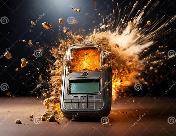 High-speed Capture of Exploding Pager Stock Photo - Image of shatter ...