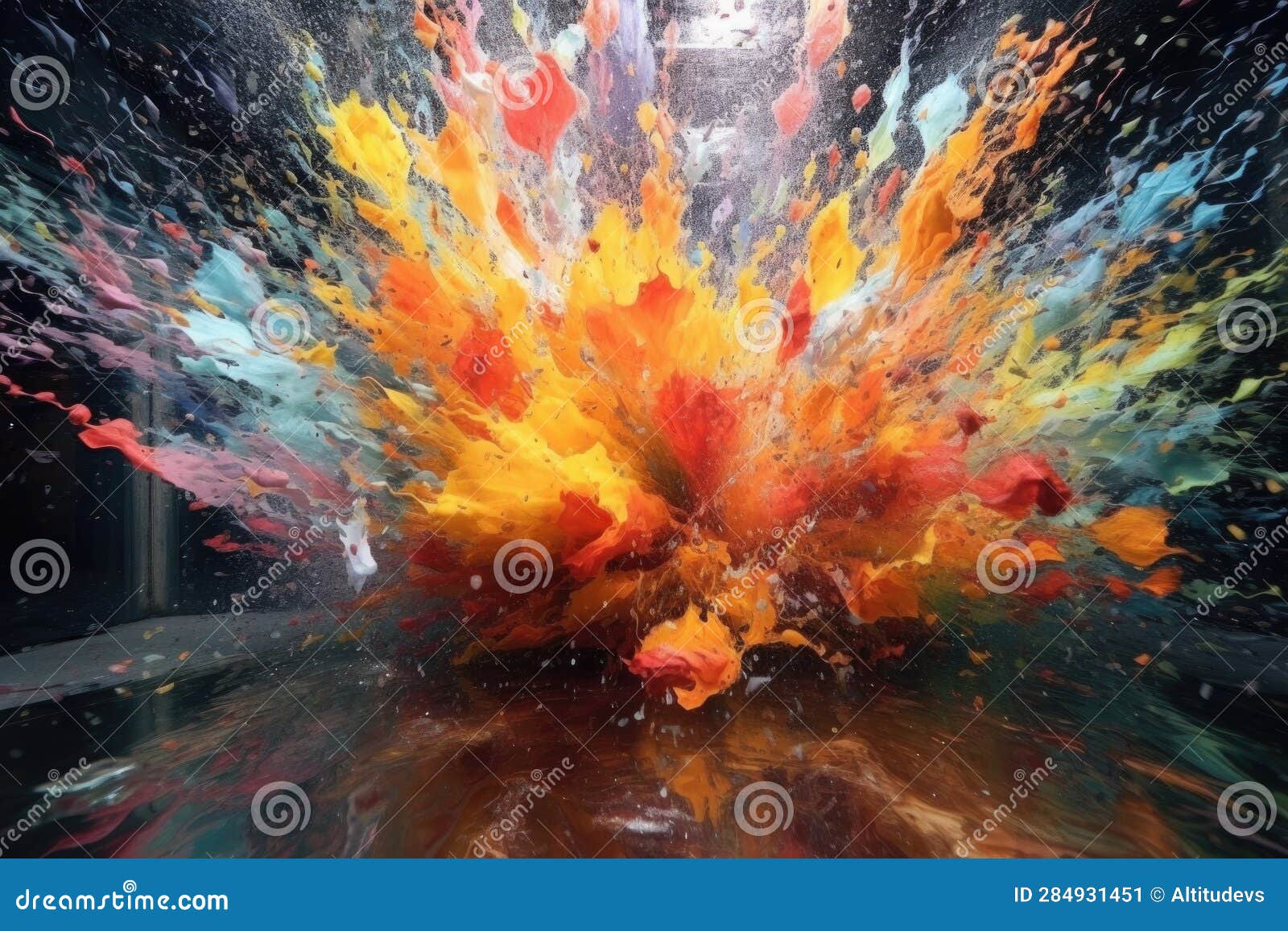 High-speed Capture of Paint Balloons Exploding Stock Illustration ...