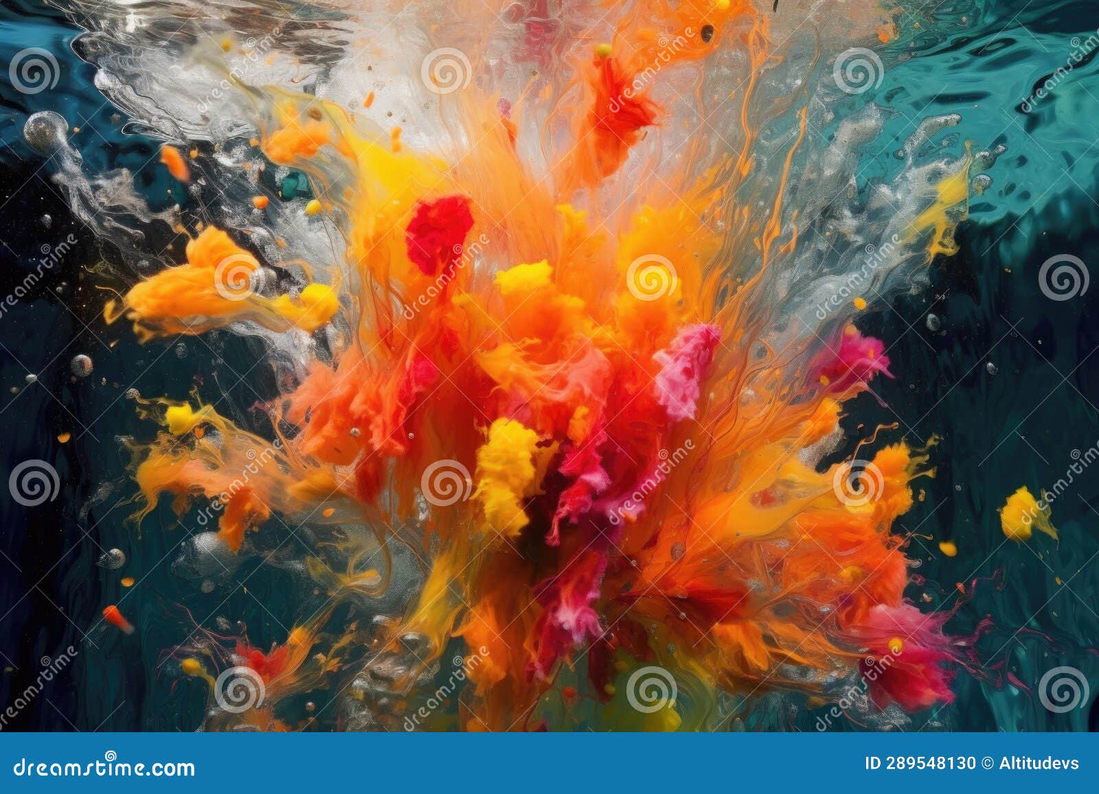 High-speed Capture of Paint Balloons Exploding Stock Illustration ...