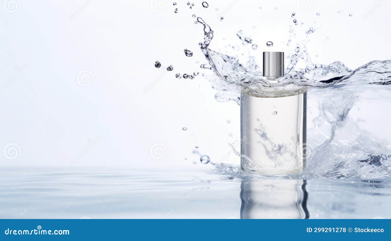 Modern and Sleek Perfume Bottle Splashing into Water Stock Illustration ...