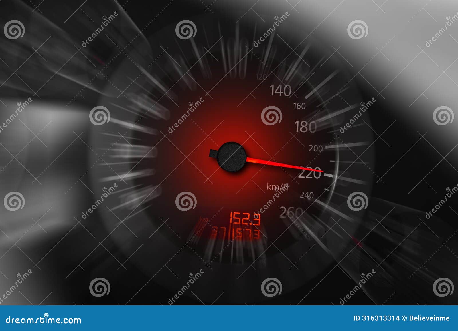 High Speed on a Car Speedometer and Motion Blur. Stock Photo - Image of ...